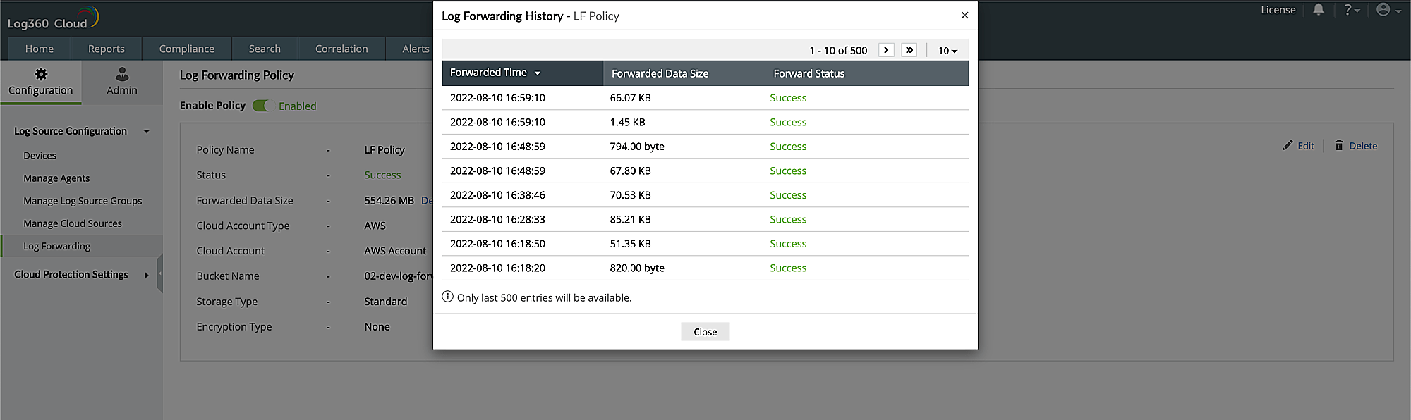 ログ転送 | Log360 Cloud