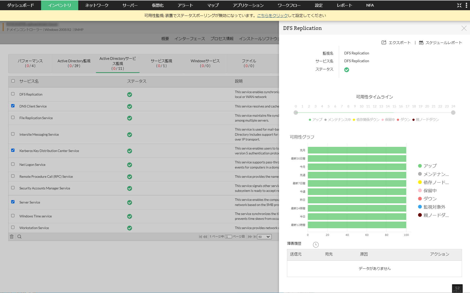 Active Directory監視機能｜OpManager - ManageEngine
