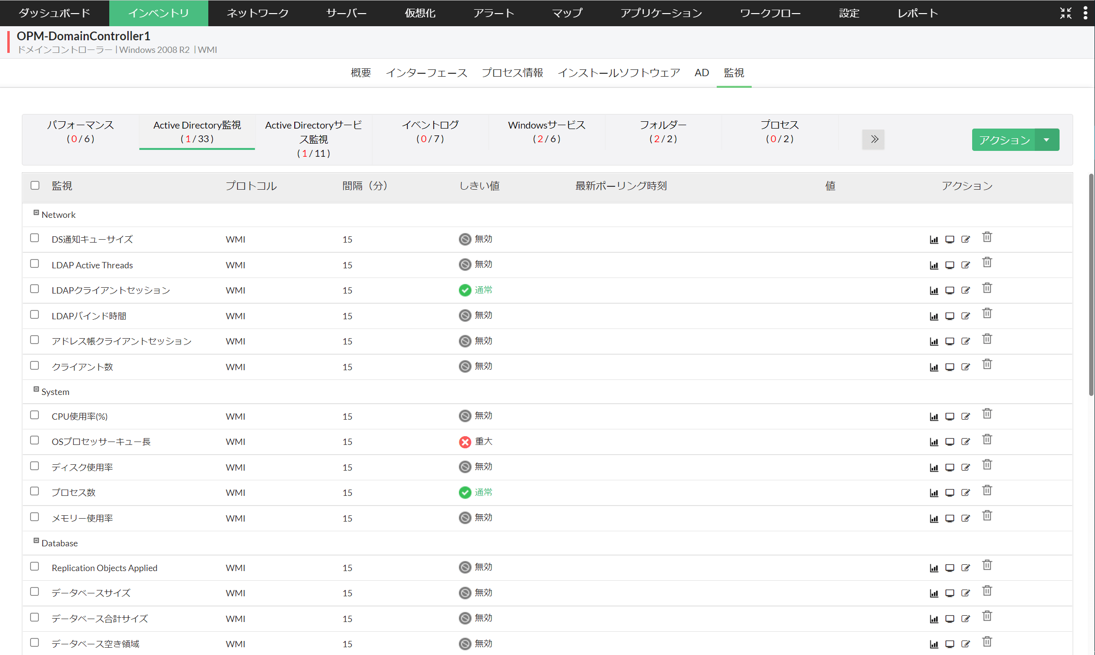 Active Directory監視機能｜OpManager - ManageEngine
