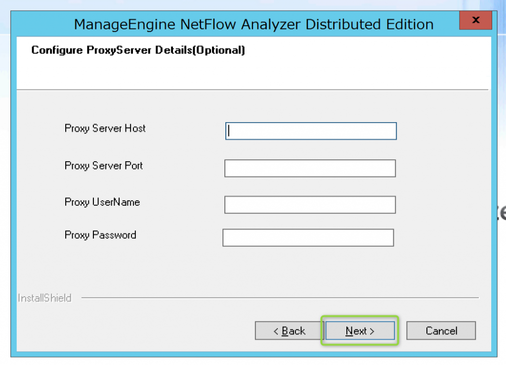 NetFlow Analyzer Enterprise Edition バージョン12用 インストール手順 | NetFlow Analyzer ナレッジベース